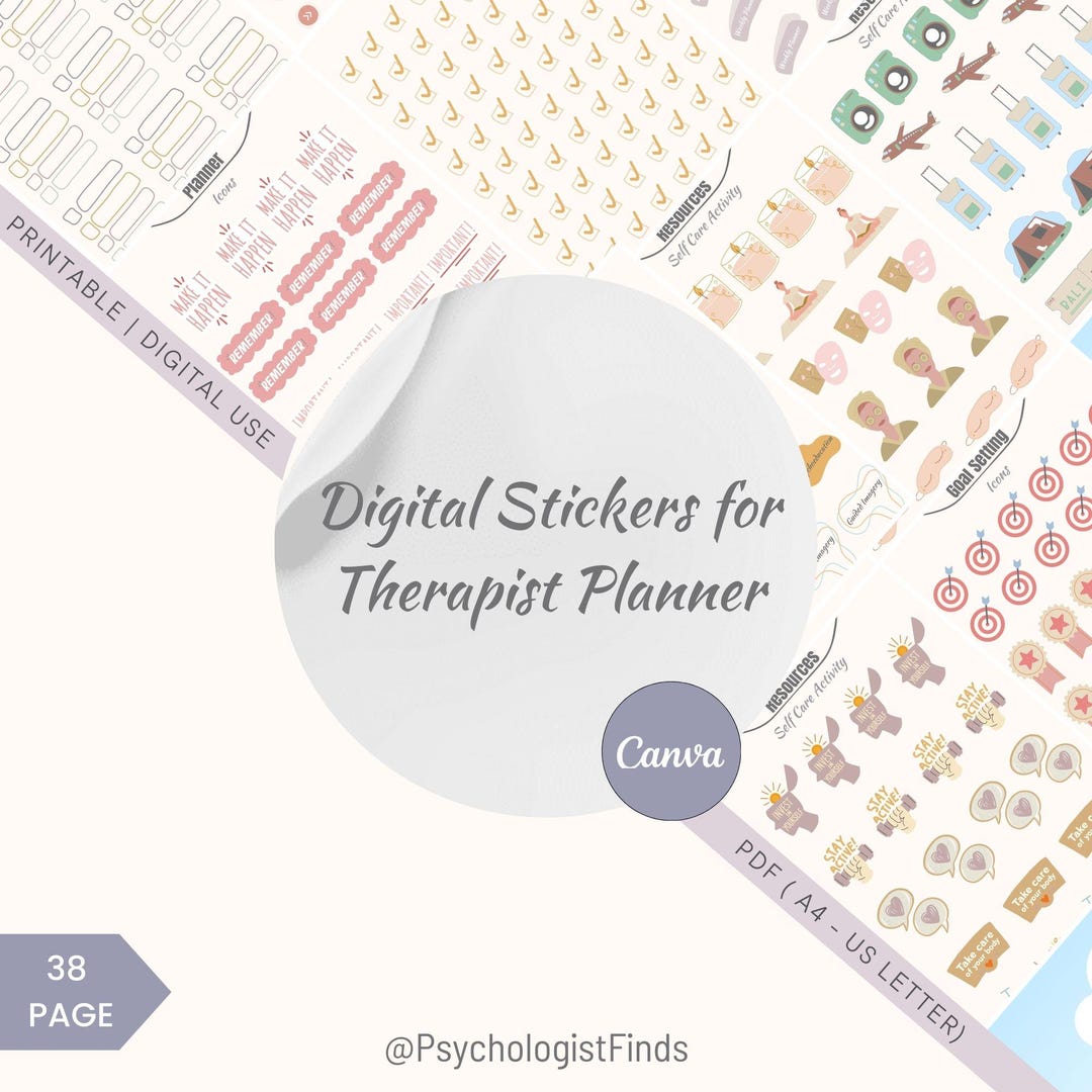 Printable Sticker for Therapist Planner DIY Planner Therapy Stickers ...