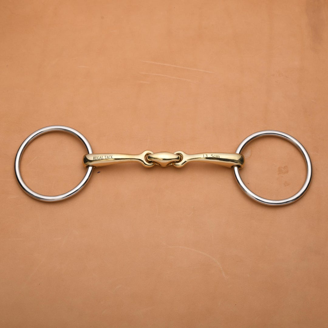 Regal Tack Loose Ring German Silver Curved Double Jointed Horse Snaffle ...