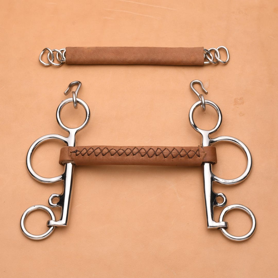 Regal Tack Pelham Round Soft Leather Mouth Horse Curb Bit - Etsy