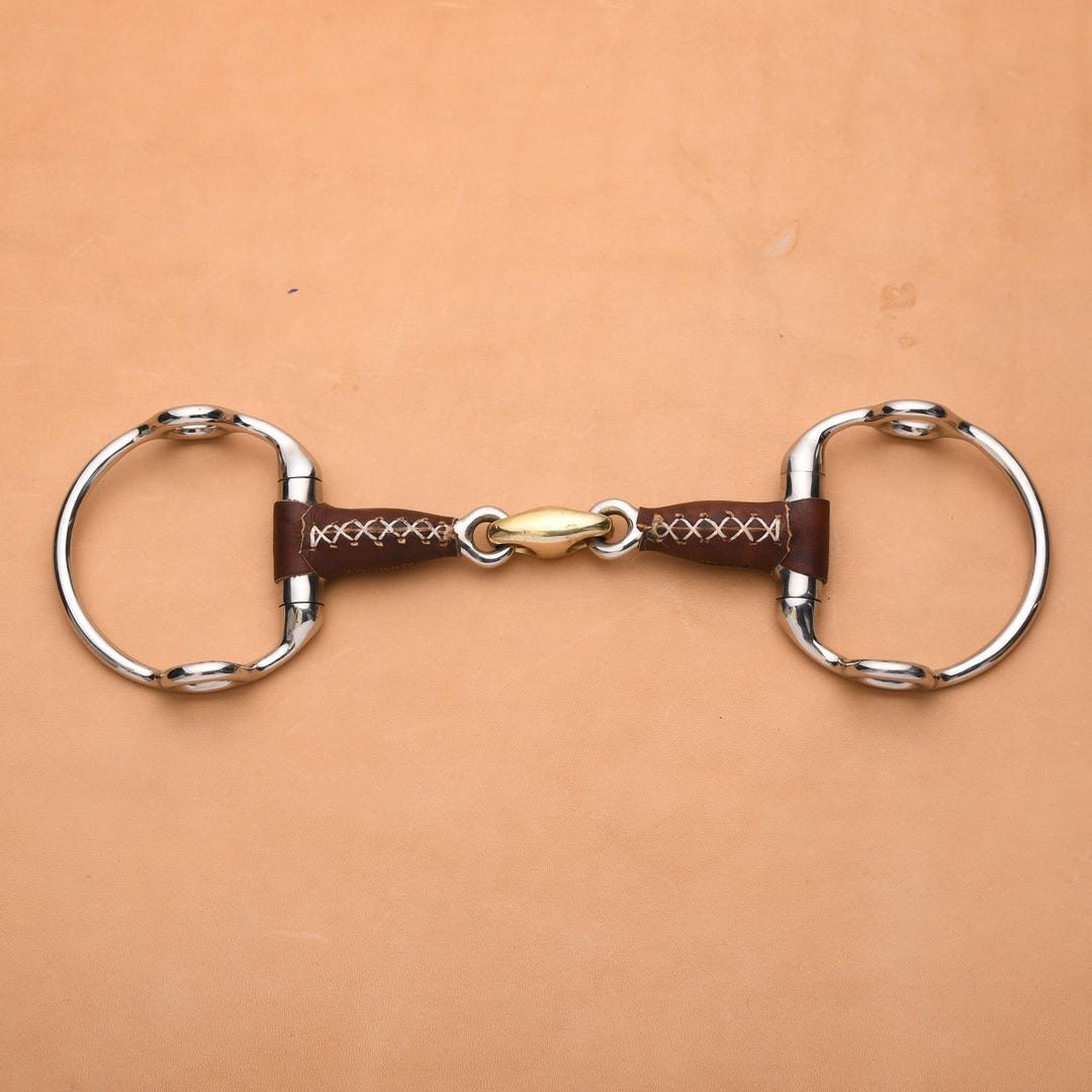 Regal Tack Eggbutt Gag Ring Leather Covered Double Jointed Horse Snaffle Bit - Etsy