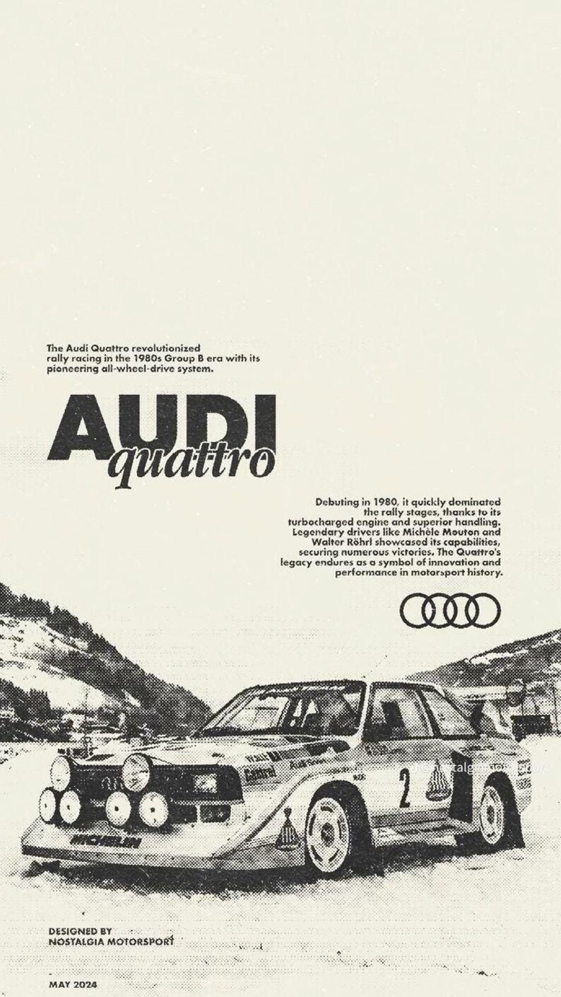 Audi Quattro Vintage Poster - Etsy