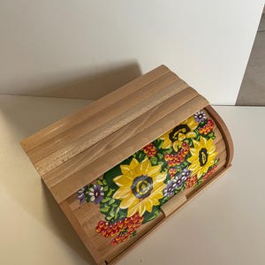 Vintage Handmade Bread Box –loaf Locker- Rustic Beech Wood Kitchen ...