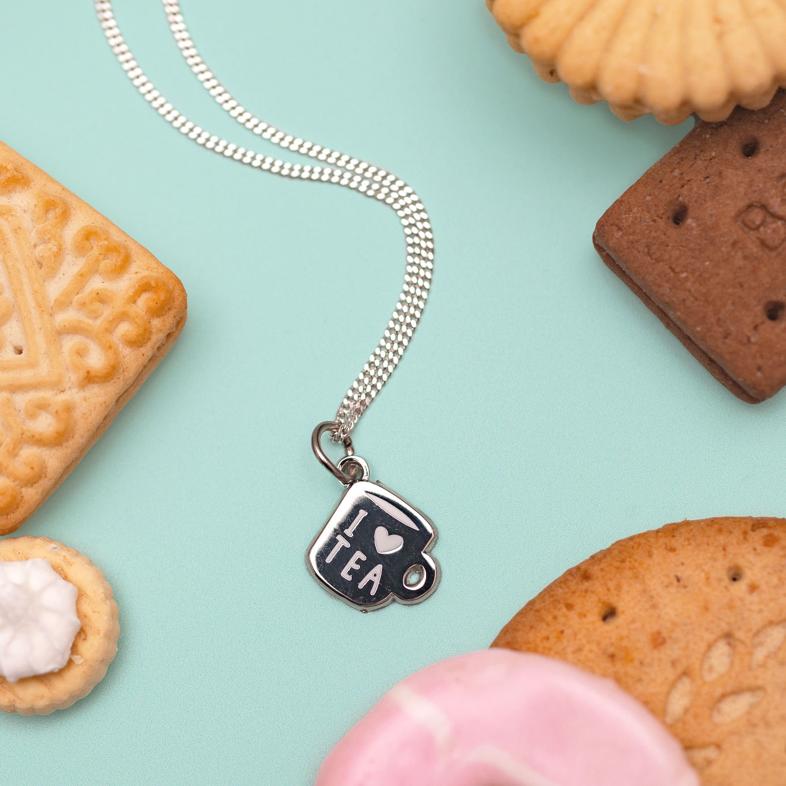 Itty Bitty Silver I Heart Tea Necklace Silver Plated Nice - Etsy