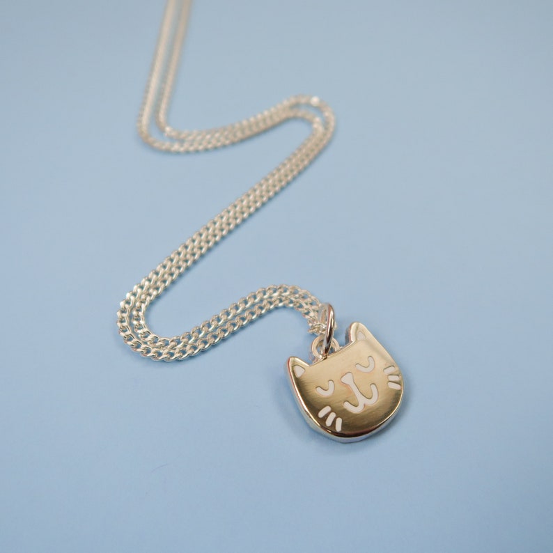 Itty Bitty Silver Kitty Necklace Silver Plated Cat Pendant | Etsy