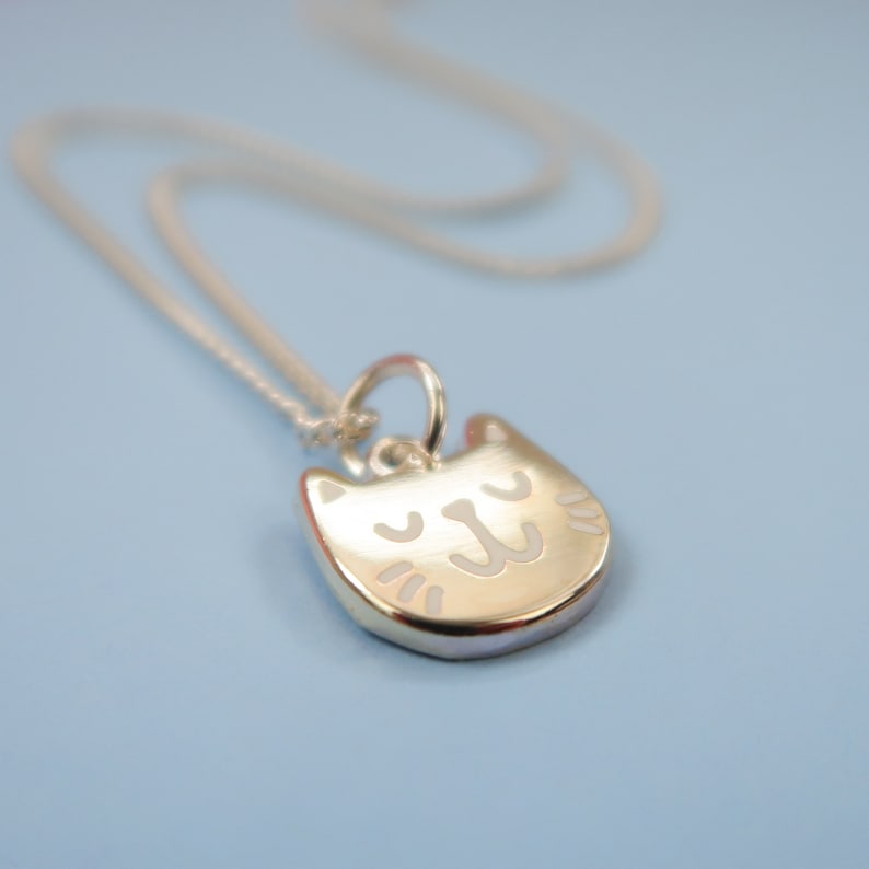 Itty Bitty Silver Kitty Necklace Silver Plated Cat Pendant | Etsy