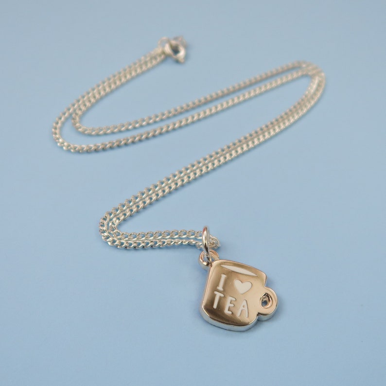 Itty Bitty Silver I Heart Tea Necklace Silver Plated Nice - Etsy