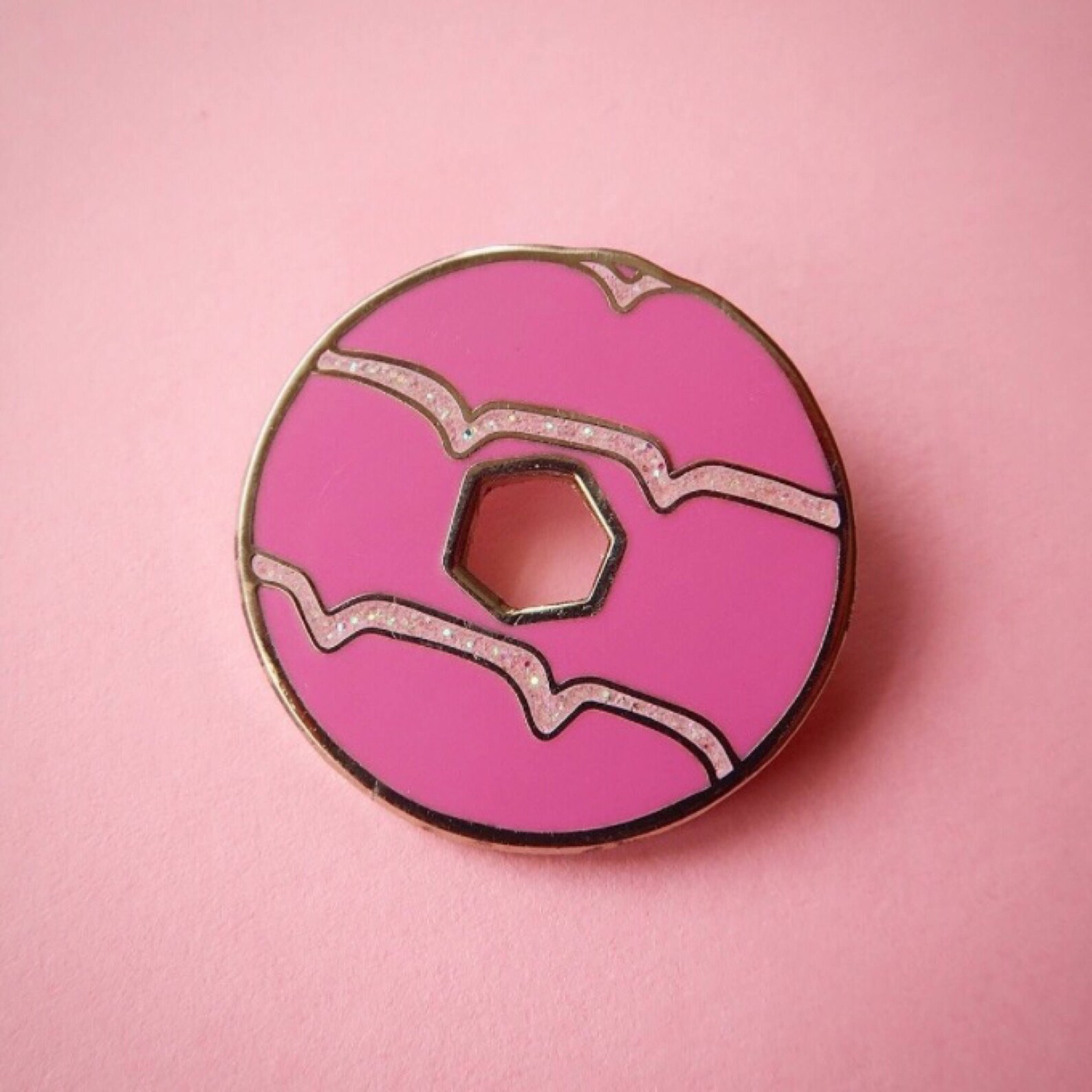 Pink Glitter Party Ring Biscuit Enamel Pin / Pin Badge Flair - Etsy UK