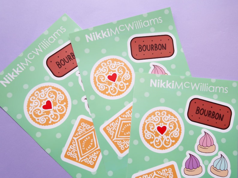 Biscuit Lover Vinyl Stickers Sheet Sticker Pack Cookie | Etsy