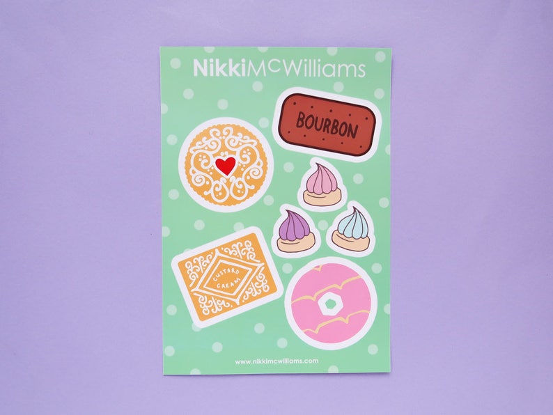Biscuit Lover Vinyl Stickers Sheet - Sticker Pack - Cookie Stickers ...
