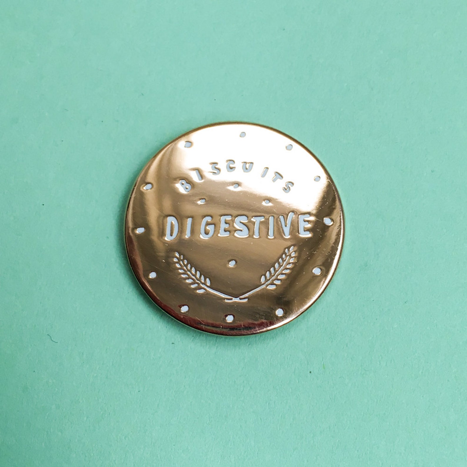 Rose Gold Digestive Biscuit Enamel Pin / Pin Badge Flair | Etsy UK