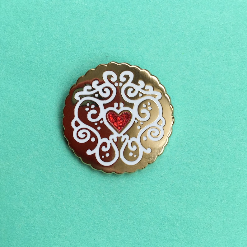 Jammy Heart Biscuit Enamel Pin / Pin Badge Flair Enamel - Etsy UK