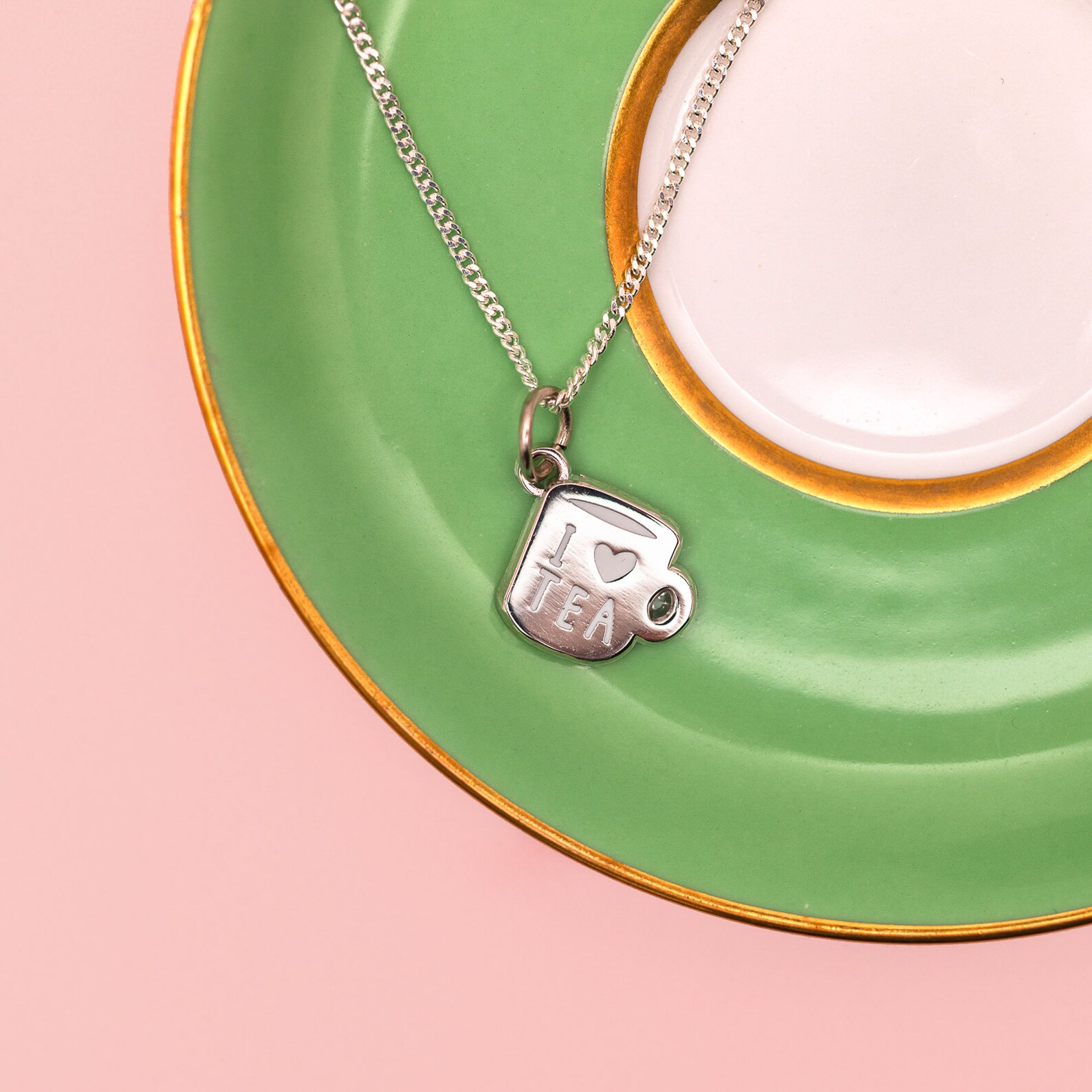 Itty Bitty Silver I Heart Tea Necklace Silver Plated Nice - Etsy