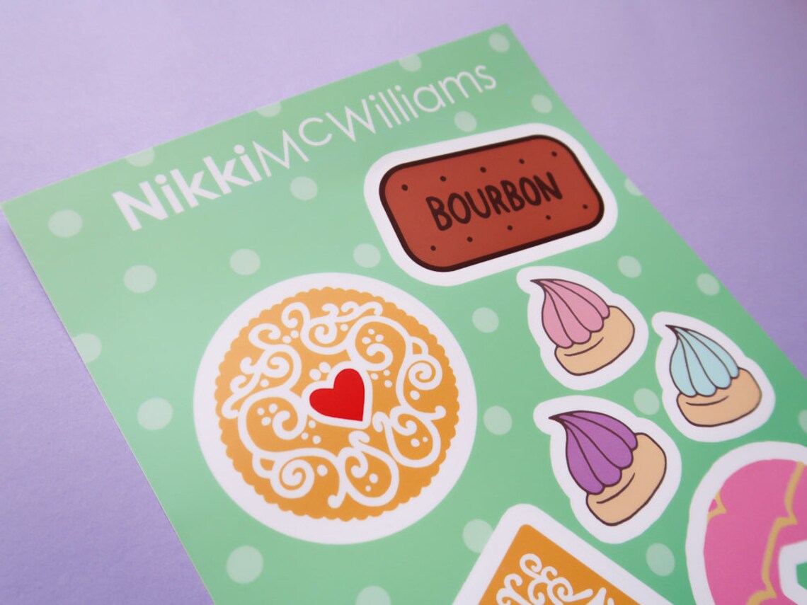 Biscuit Lover Vinyl Stickers Sheet - Sticker Pack - Cookie Stickers ...