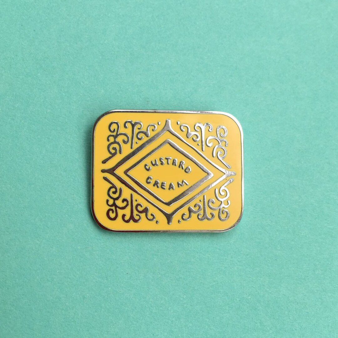 Custard Cream Biscuit Enamel Pin / Pin Badge - Flair - Enamel Badge ...