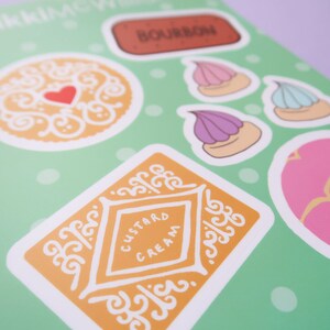 Biscuit Lover Vinyl Stickers Sheet - Sticker Pack - Cookie Stickers ...