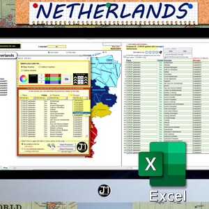 Netherlands Map: Excel Template With Macros (digital Download) - Etsy