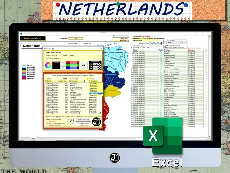Netherlands, Map of Netherlands, Map, Excel, Geography, Regions of ...