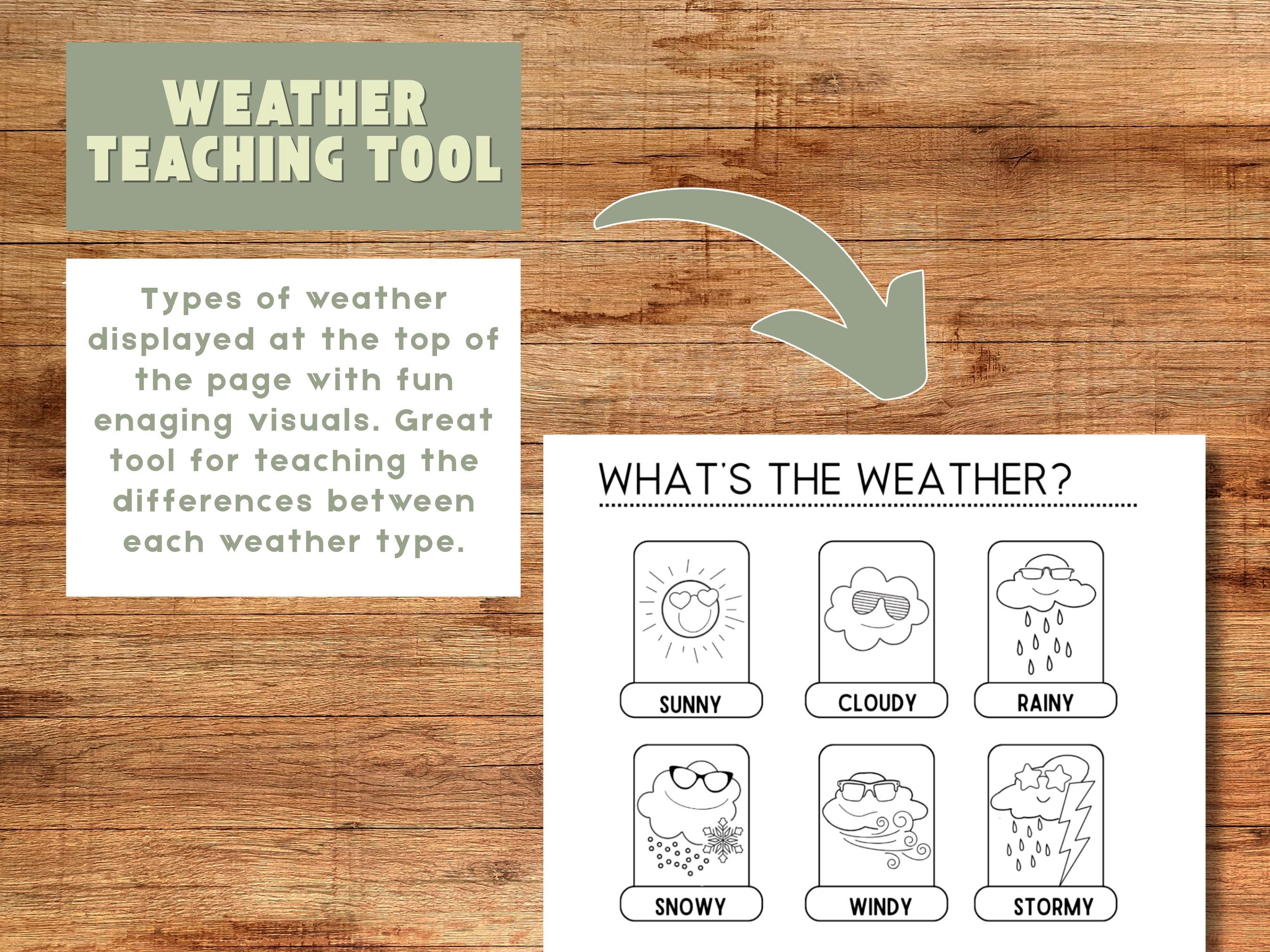 Printable Weather Worksheet for Preschool & Kindergarten - Daily ...