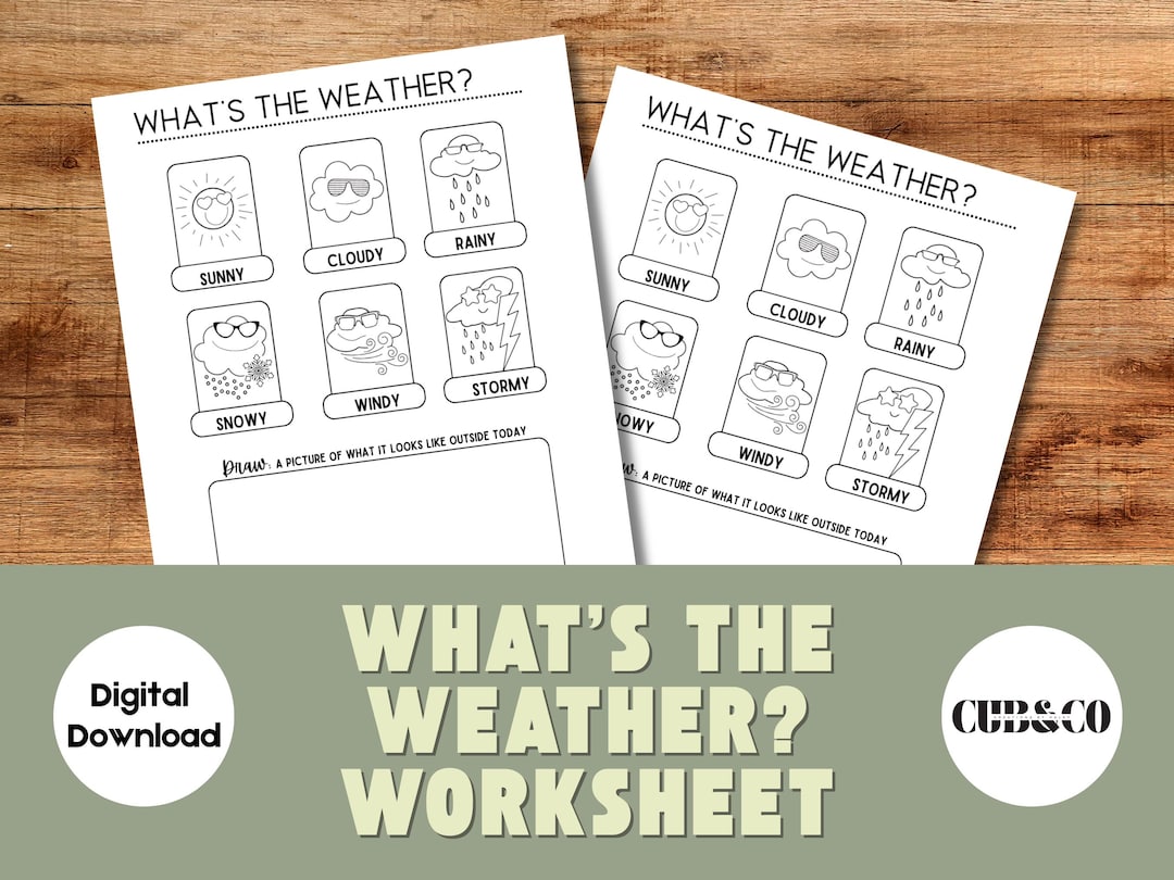 Printable Weather Worksheet for Preschool & Kindergarten - Daily ...