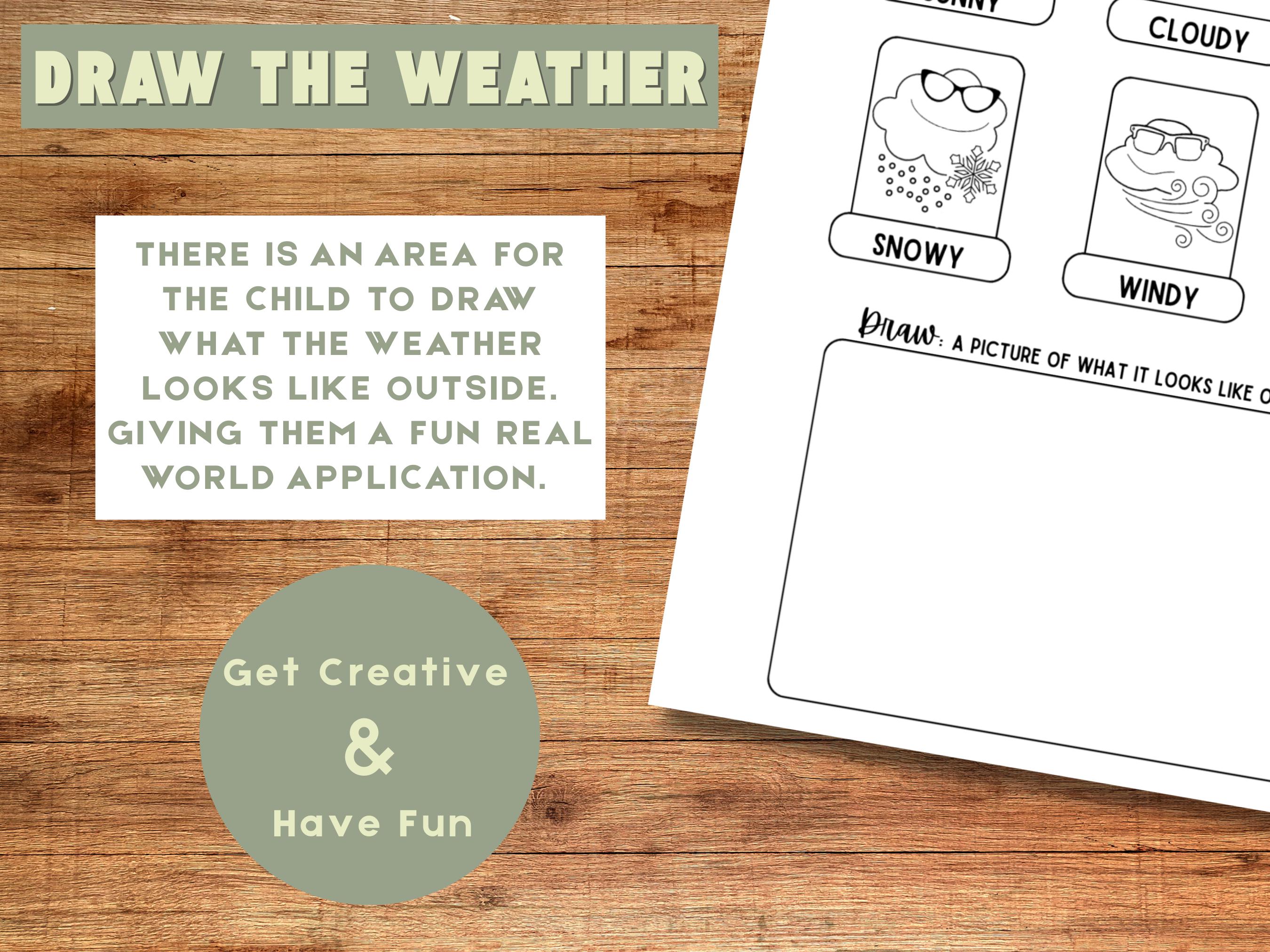 Printable Weather Worksheet for Preschool & Kindergarten - Daily ...