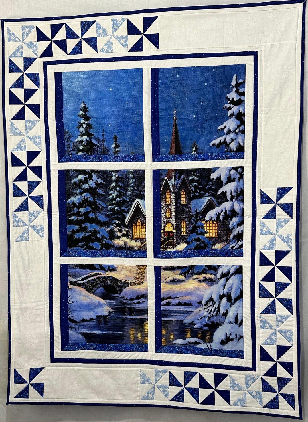Winter Scene Quilt: Handmade Holiday Wall Hanging, 38.5" X 51" - Etsy