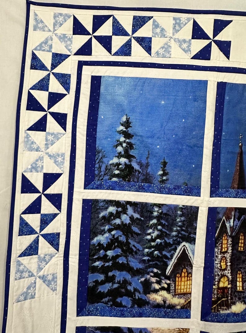 Winter Scene Quilt: Handmade Holiday Wall Hanging, 38.5" X 51" - Etsy