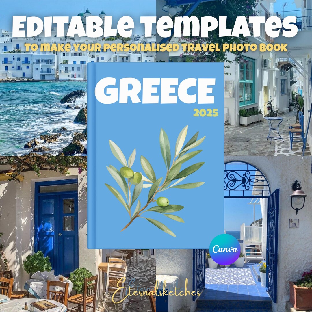 10+ Custom Travel Photo Book Covers – Editable Canva Vacation Albums ...