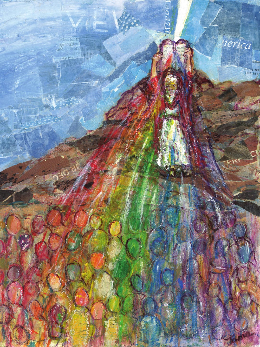 Moses Hand Made Collage Acrylic Art Piece - Etsy