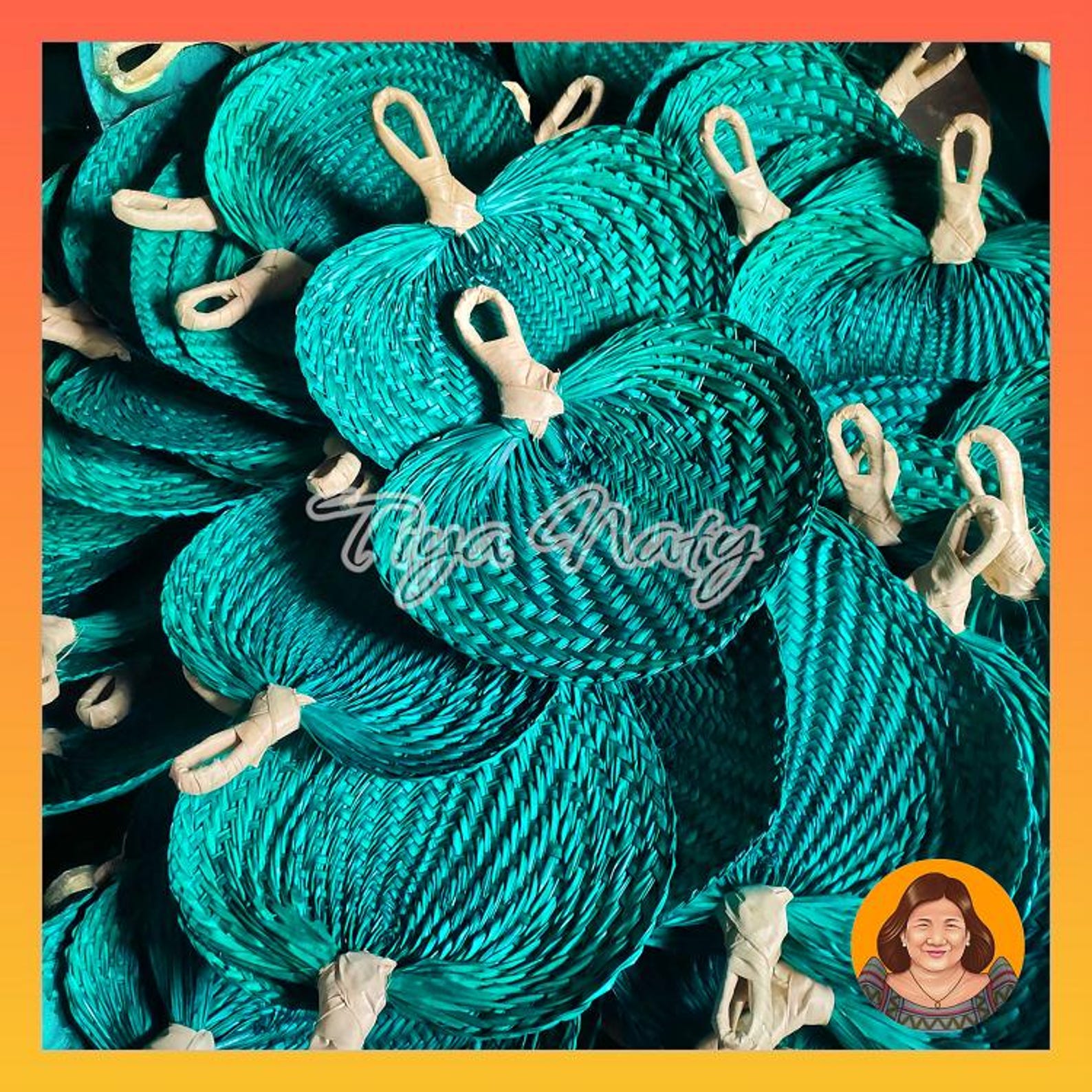 TIYA NATY Anahaw Native Handheld Fan Simple Wedding Souvenir Giveaways ...