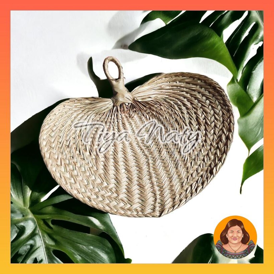 TIYA NATY Anahaw Native Handheld Fan Simple Wedding Souvenir Giveaways ...