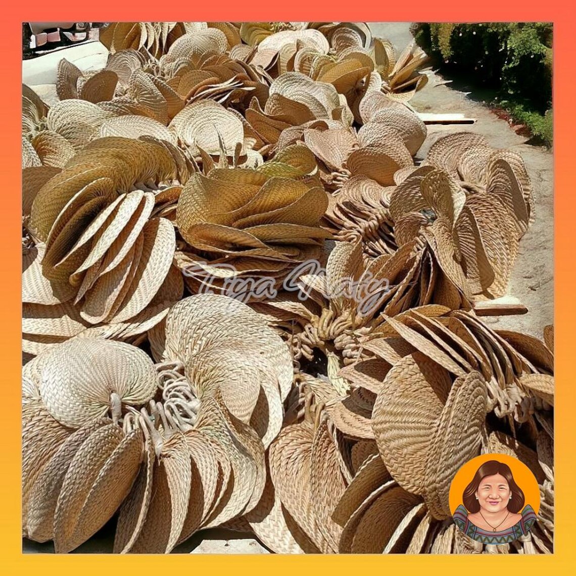 TIYA NATY Anahaw Native Handheld Fan Simple Wedding Souvenir Giveaways ...