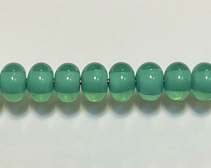 10mm Range, Winter Mint Misty Light Blue Core hearts, Tom's Lampwork ...