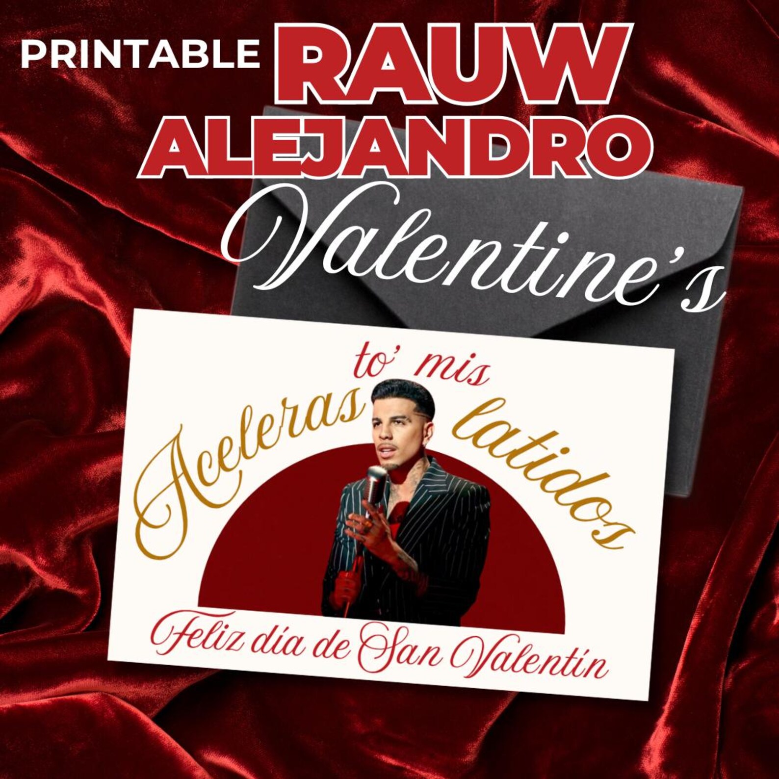 Printable Rauw Alejandro Valentine's Day Cards - Cartas Del Día De San ...