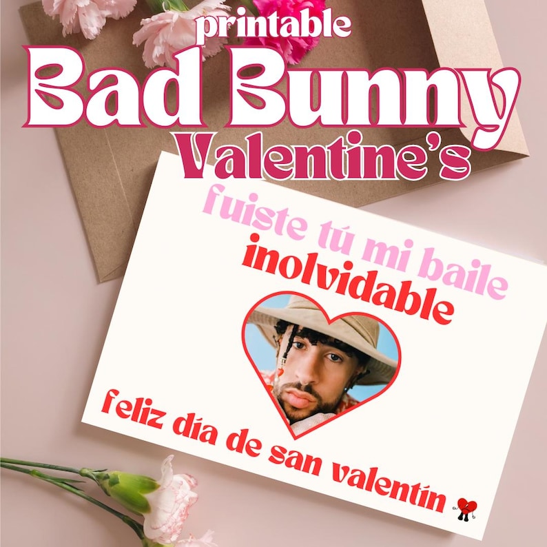 Printable Bad Bunny Valentine's Day Cards - Cartas Del Día De San ...