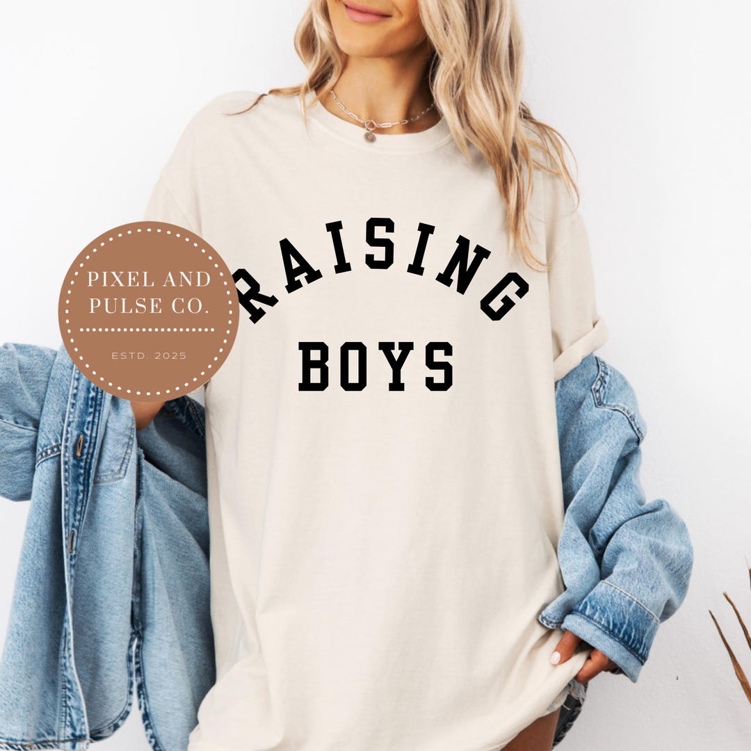 Raising Boys PNG: Boy Mom Curved Letters (digital Download) - Etsy