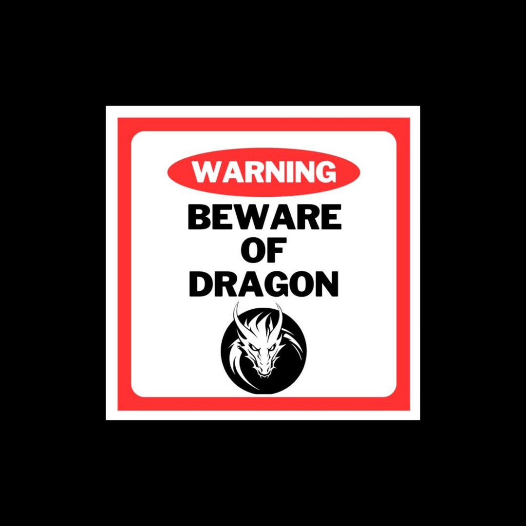 Beware of Dragon Poster, Museum Quality Poster, Matte, Fourth Wing Gift ...