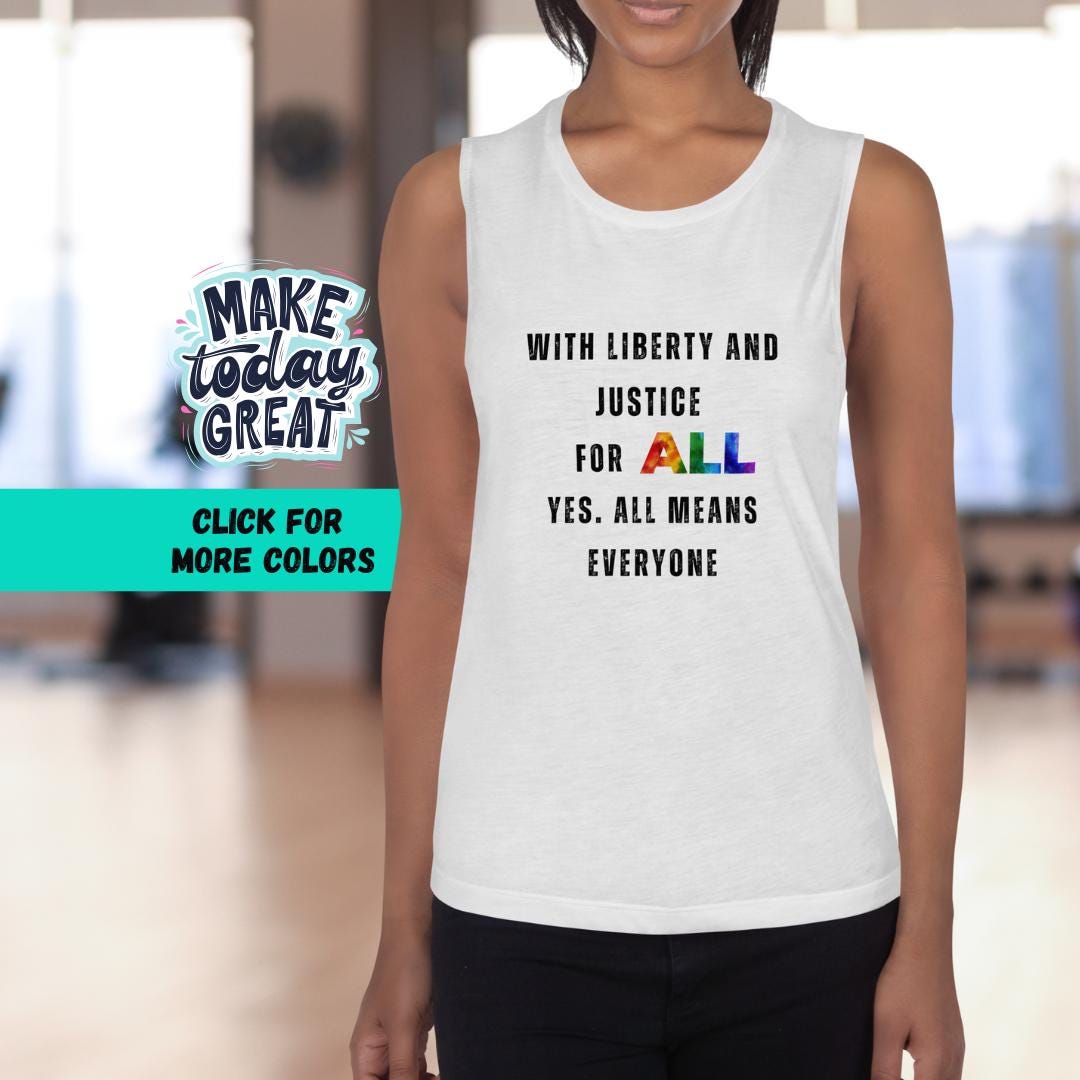 Justice Equality - Ladies’ Muscle Workout Tank Top- With Liberty and ...