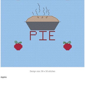 Apple Pie Cross Stith Pattern - Etsy