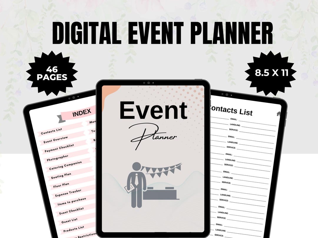 Digital Event Planner | Event Planner | Digital Planner | Printable ...