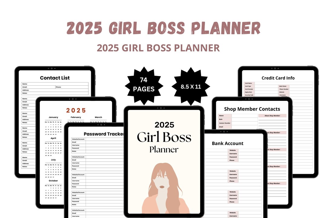 2025 Girl Boss Planner | Weekly Planner | Entrepreneur Journal | Boss ...