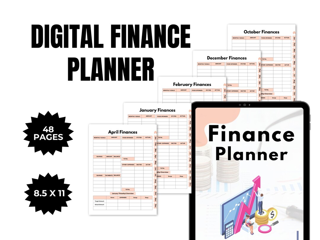 Digital Finance Planner | Digital Planner | Budget Planner | Finance ...