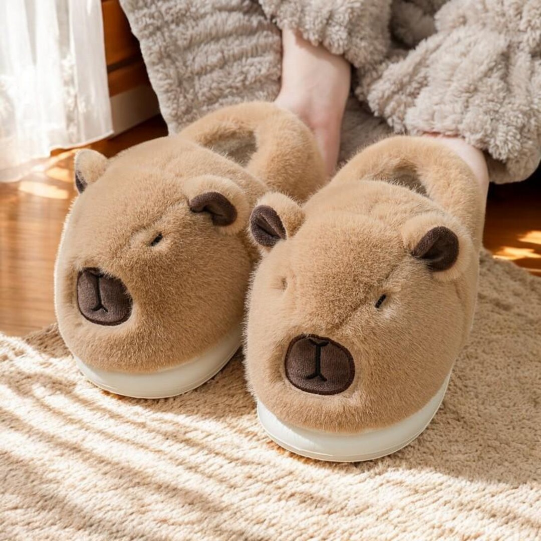 Slippers Comfy Plush Capybara - Cute & Cozy Indoor Footwear - Etsy