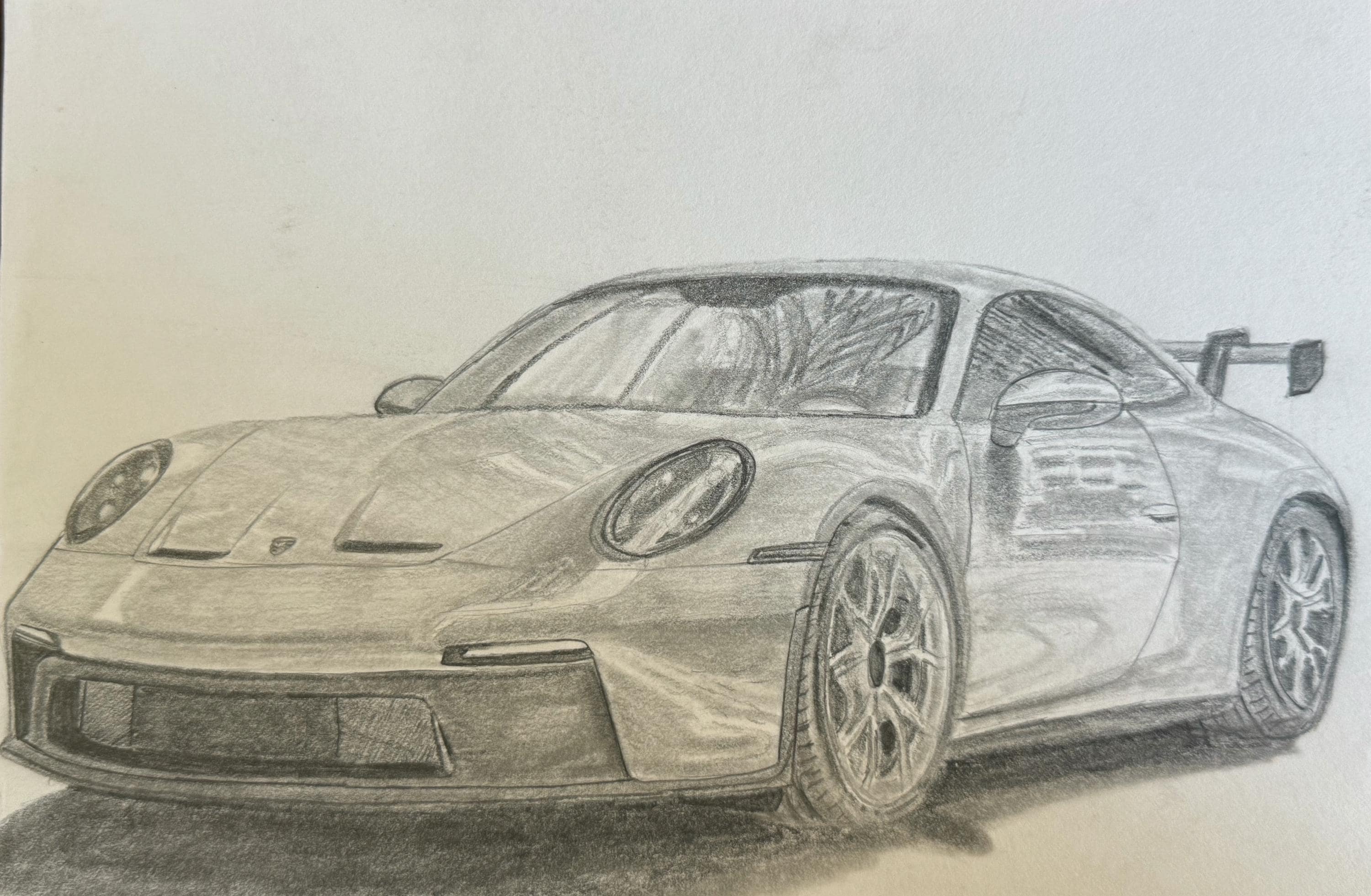 Hand Drawn Porsche 911 Gt3rs - Etsy