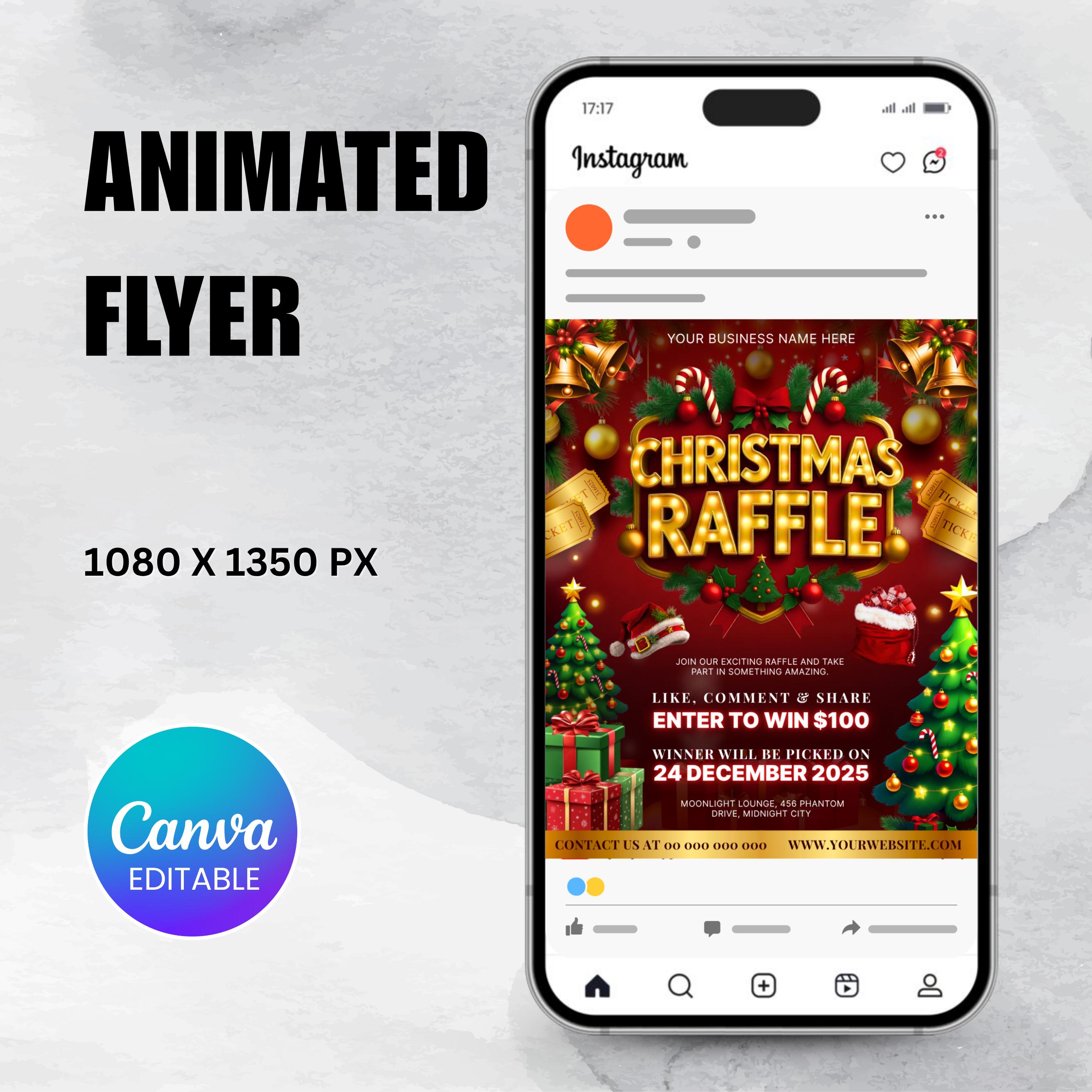 Christmas Raffle Flyer, Christmas Flyer, DIY Flyer Design Template ...