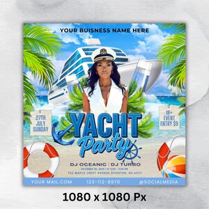 Yacht Party Flyer, Summer Party Flyer, Summer Beach Party Flyer, Dj ...