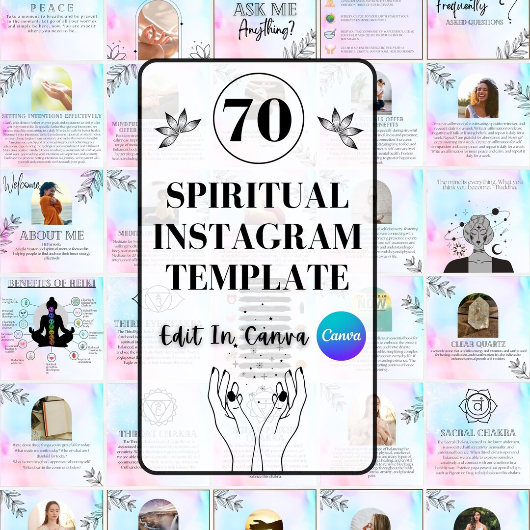 Spiritual Instagram Post Templates, Mystical Instagram Templates, White ...
