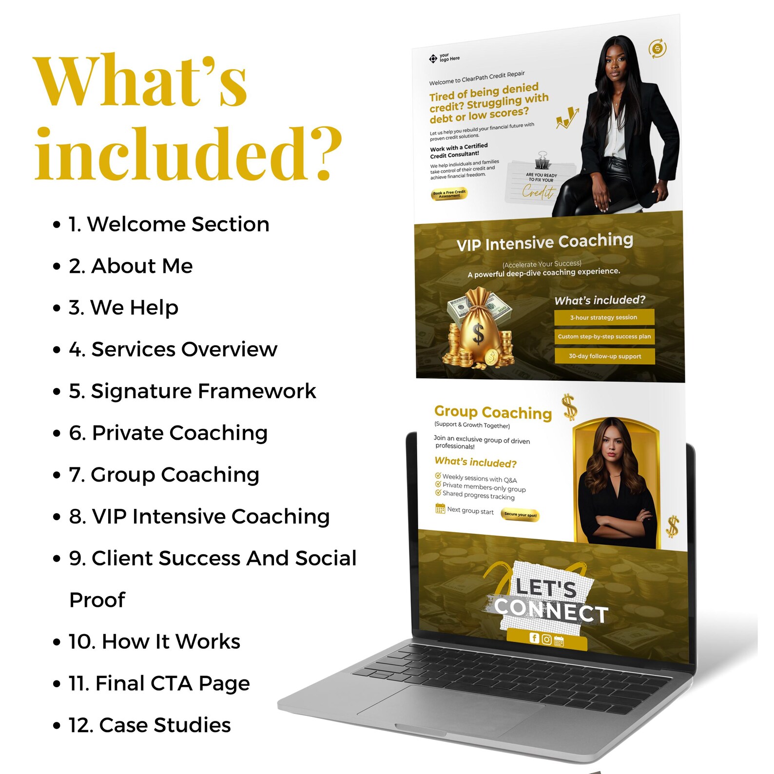 Credit Repair Canva Sales Page Template. Credit Repair Marketing ...