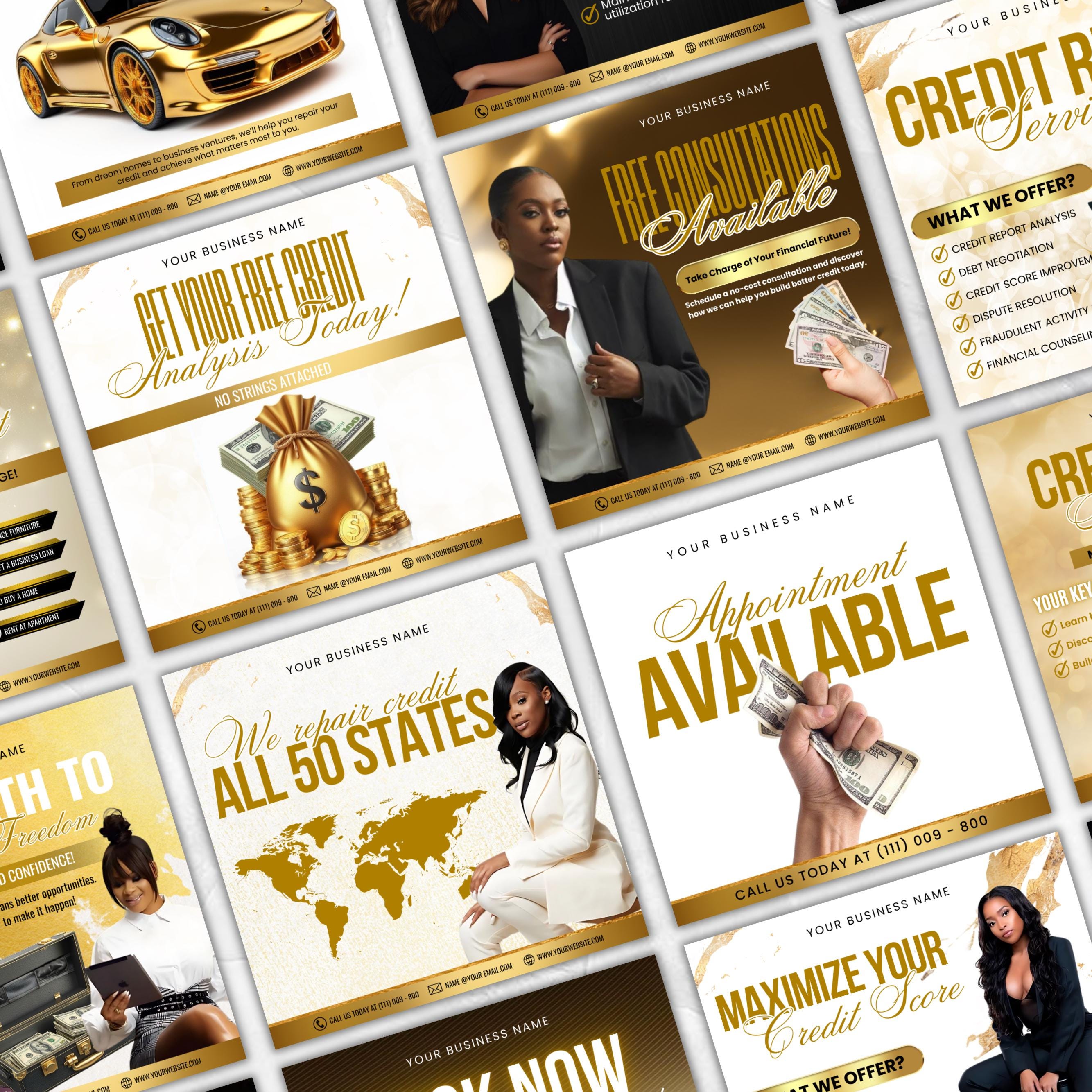 Credit Repair Instagram Post,credit Repair Social Media Template,credit ...