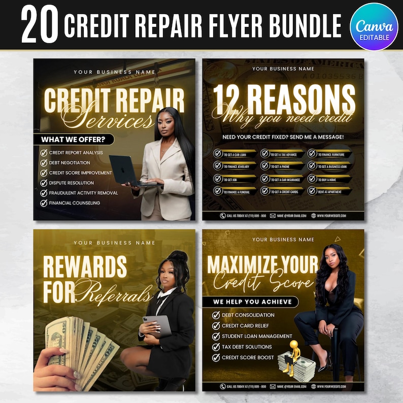 Credit Repair Instagram Post,credit Repair Social Media Template,credit ...