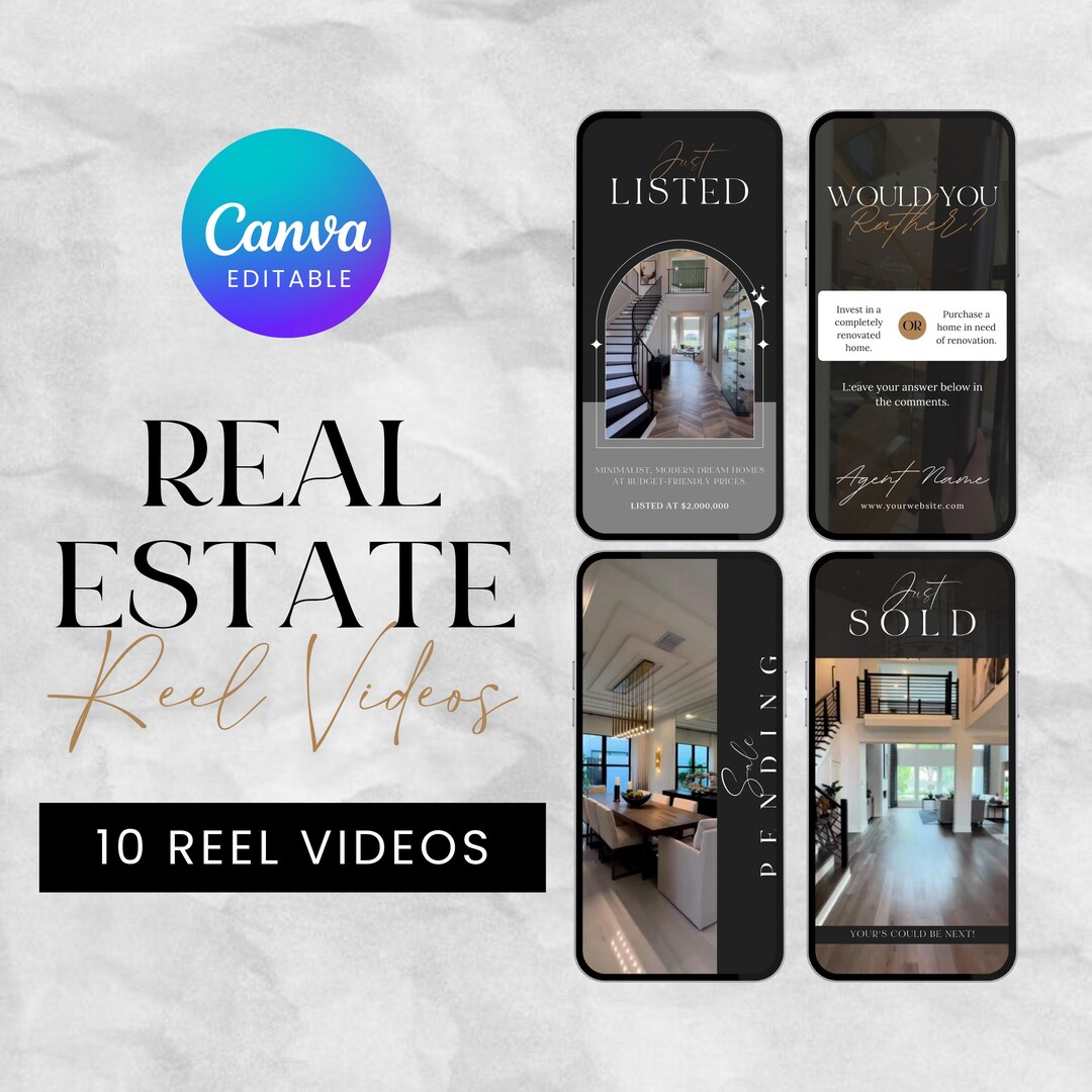 Real Estate Reels, Real Estate Instagram Video Reels, Realtor Marketing Faceless Reels Luxury ...